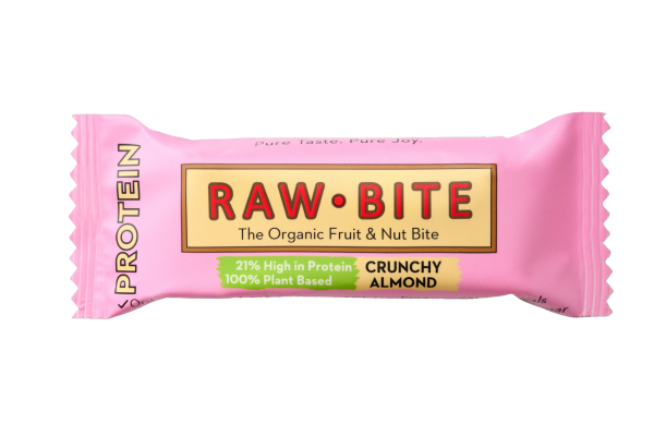 Protein Crunchy Almond (45 g bar, ekologisk) – rawbite.se